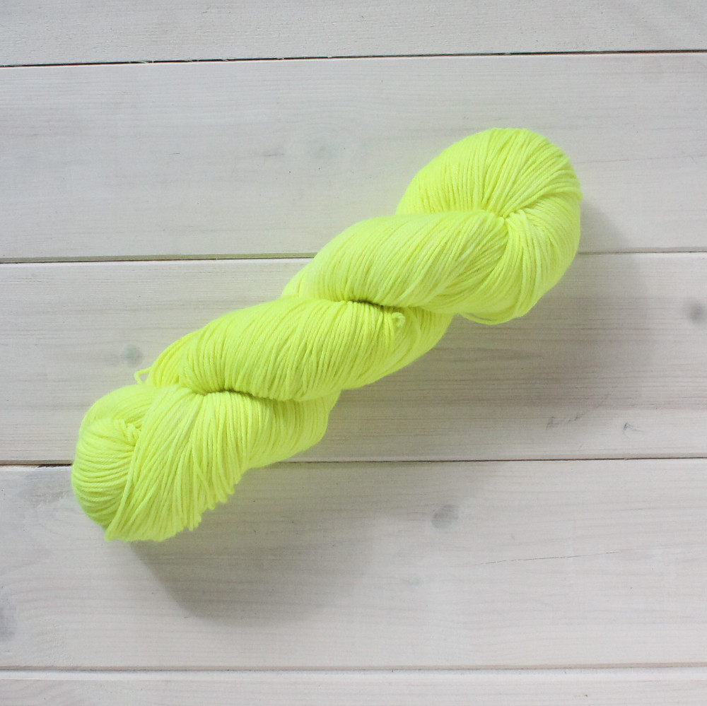 High Voltage: neon yellow semi solid yarn - GamerCrafting Yarns