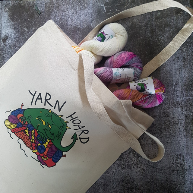 Yarn hoard tote bag - GamerCrafting Yarns