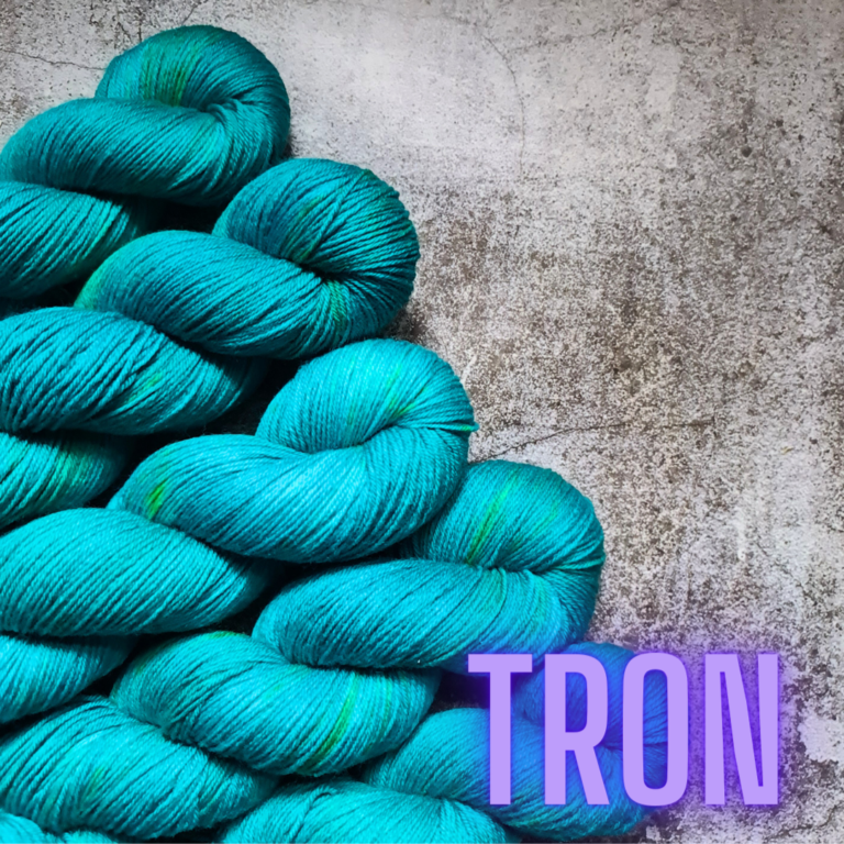 Tron cyberpunk hand dyed yarn - GamerCrafting Yarns