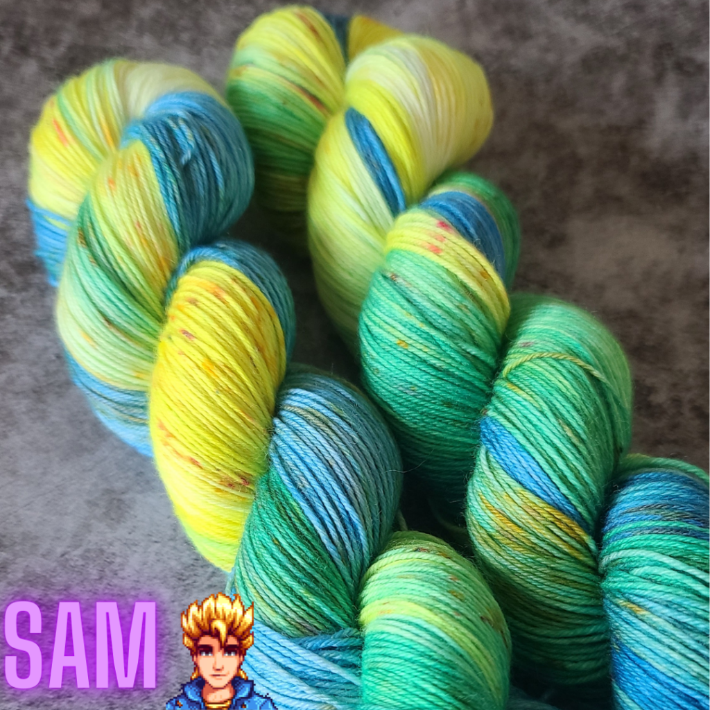 Sam Stardew Valley hand dyed yarn - GamerCrafting Yarns